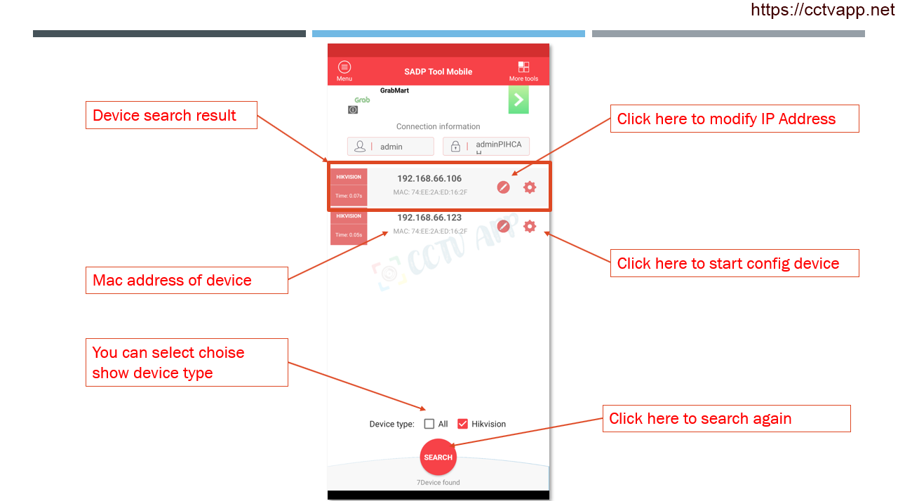 User Manual for SADP Tool Mobile app step by step - Application System