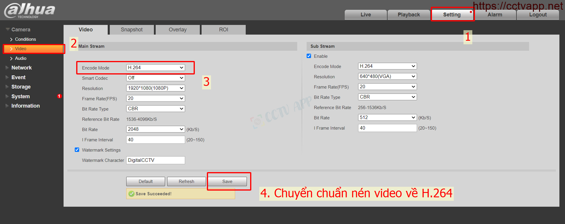 Livestream with Dahua Camera without software - Application System