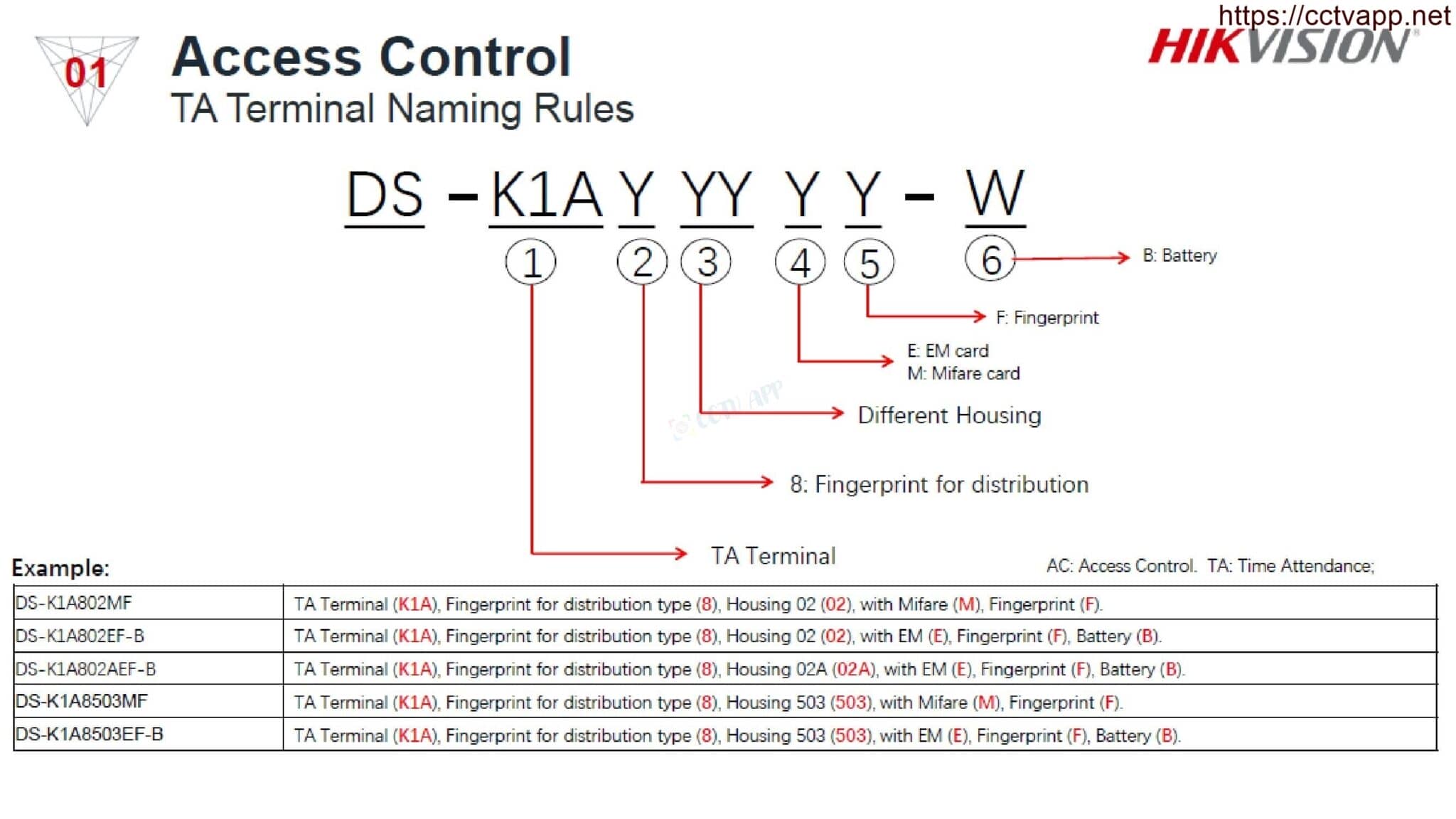 Rules for reading name of Hikvision Camera products - Application System