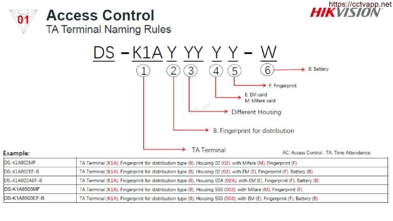Rules for reading name of Hikvision Camera products - Application System