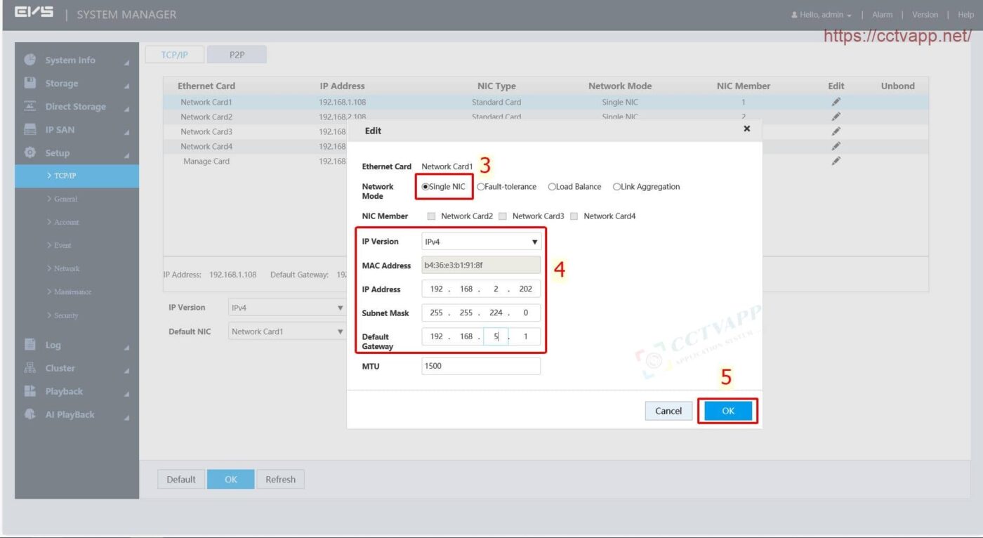 Basic instructions for using EVS Dahua Storage Server - Application System