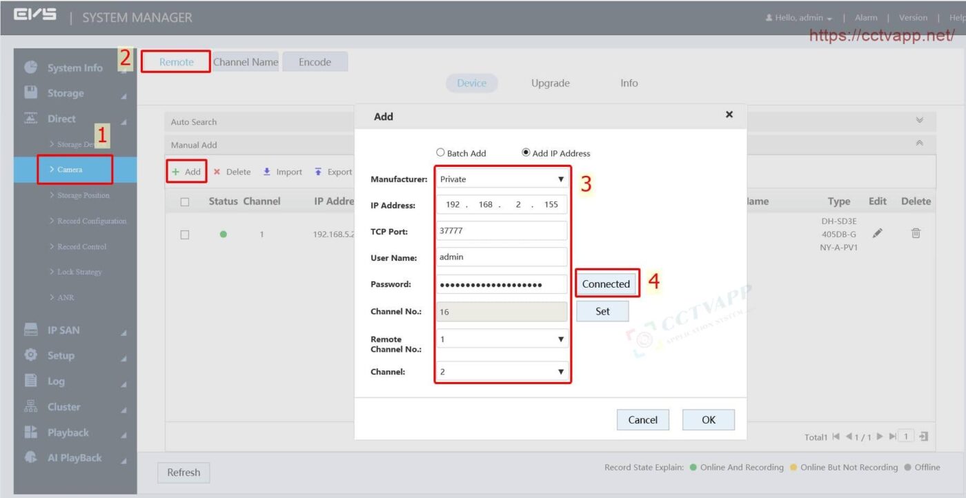 Basic Instructions For Using Evs Dahua Storage Server Application System