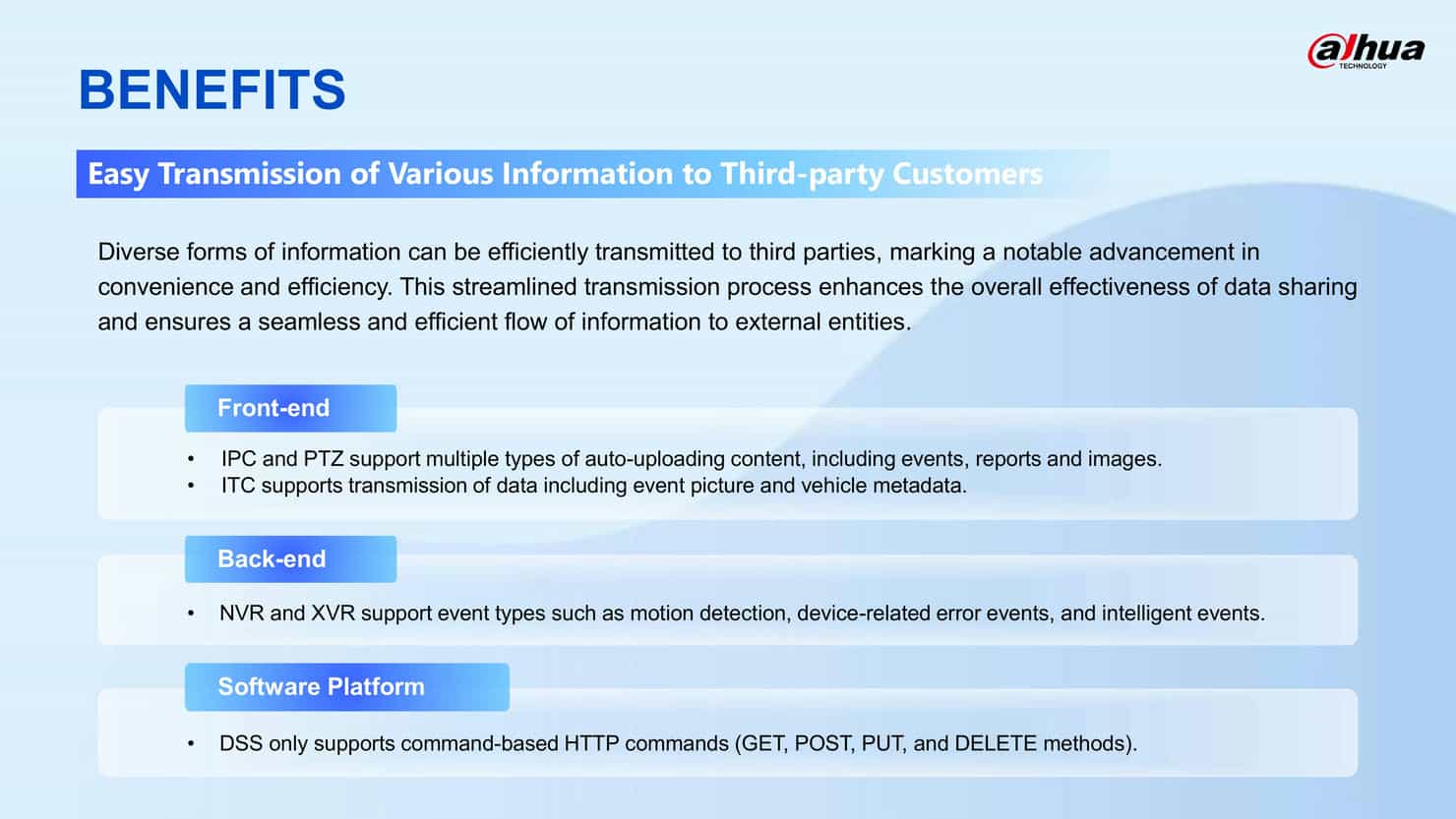 Dahua Easy connection HTTP Push - Application System